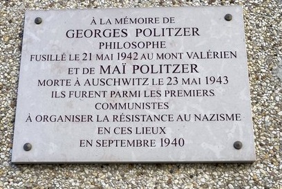 Hommage à Georges Politzer et à sa femme Marie, également connue sous ...
